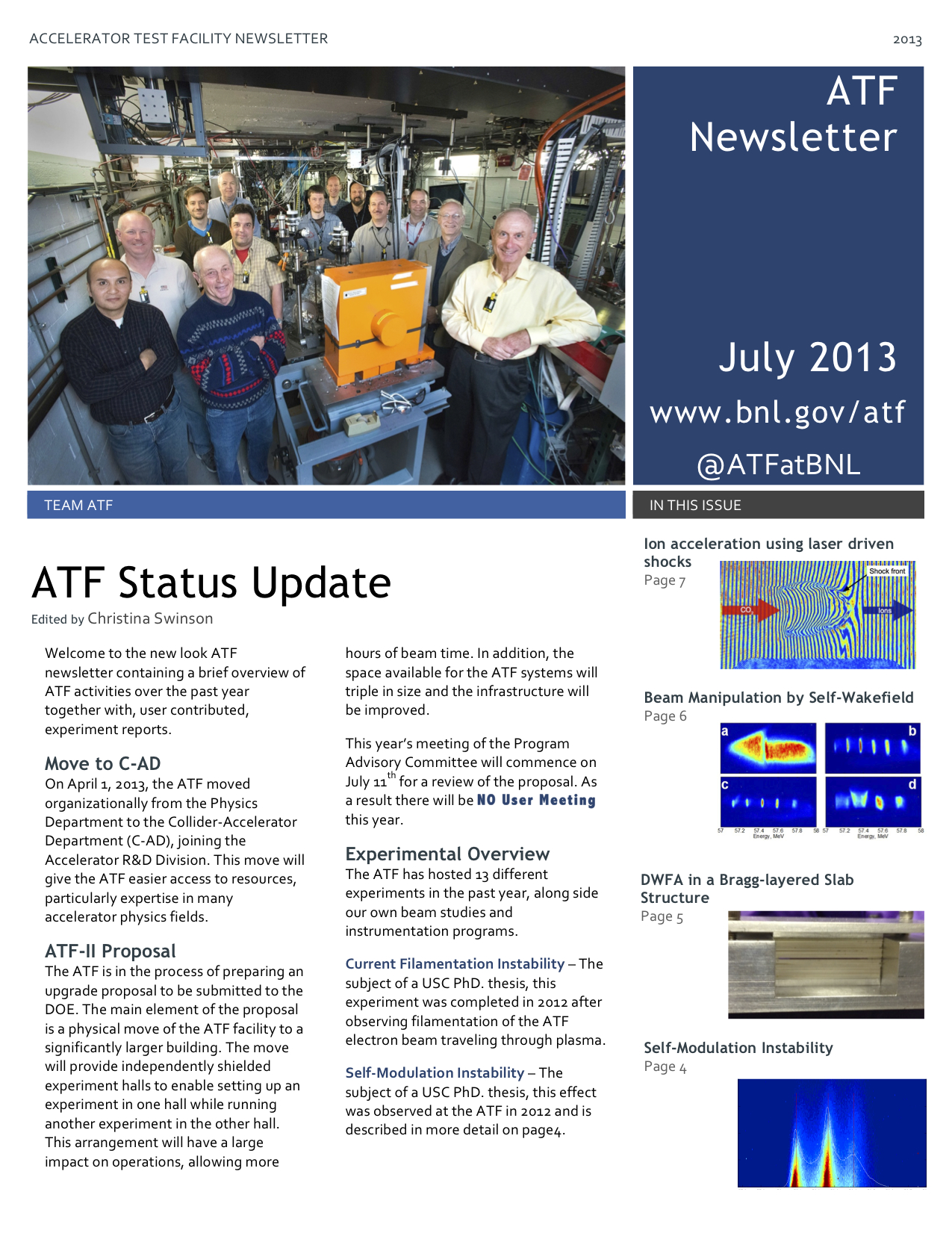 BNL | Accelerator Test Facility | ATF Newsletters