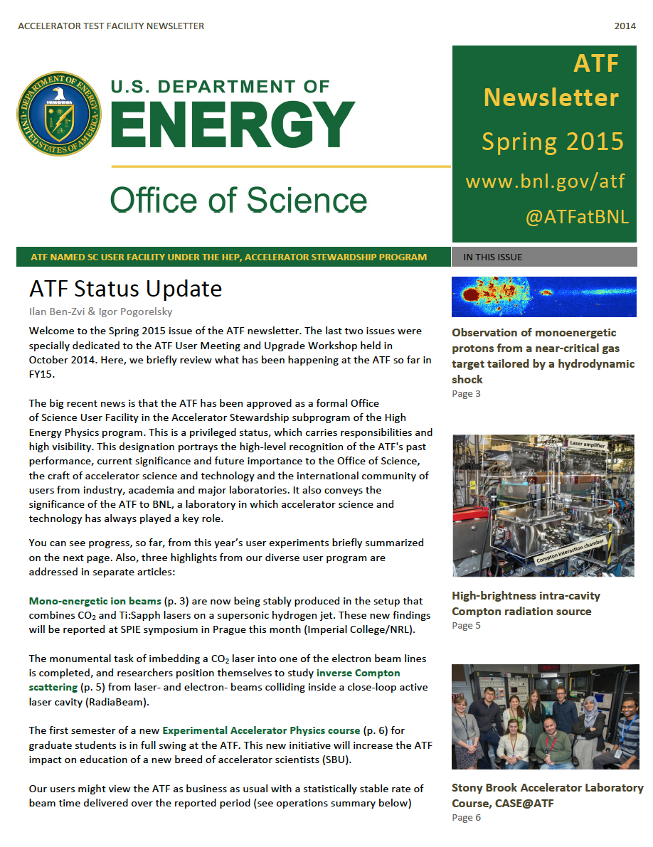 BNL | Accelerator Test Facility | ATF Newsletters